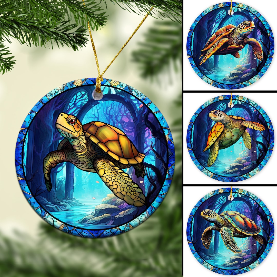 Turtle Ornaments for Christmas Tree, Turtle Decor, Sea Turtle Gifts ...