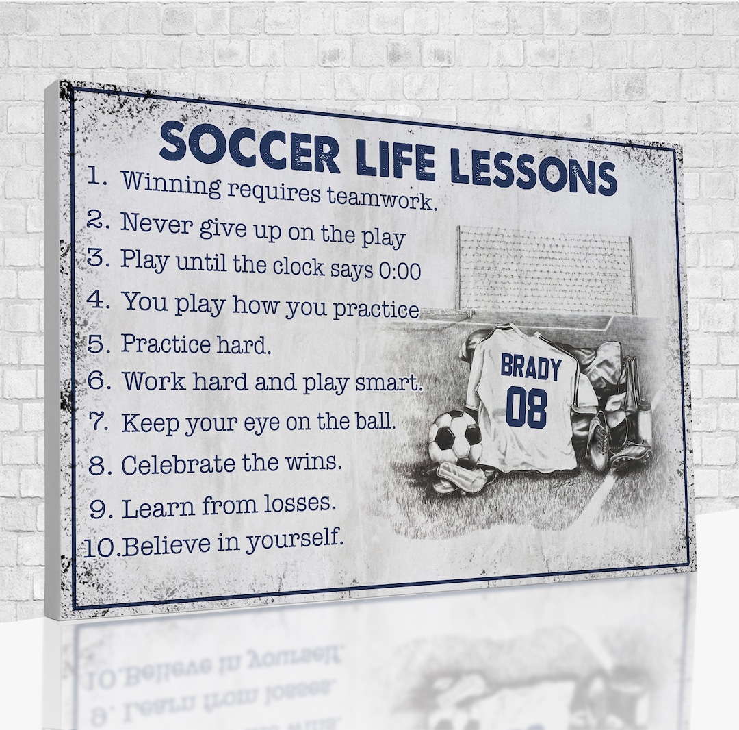 Custom Soccer Life Lessons Canvas, Personalized Soccer Poster, Football ...
