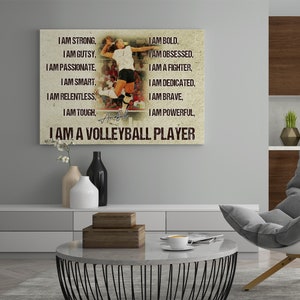 Personalized Gifts, Canvas Wall Art, Volleyball Decorations, Volleyball ...
