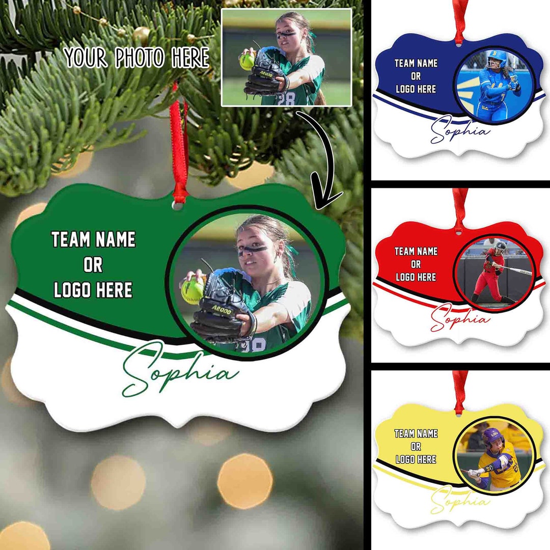 Softball Ornament, Personalized Ornament, Christmas Ornaments, Gifts ...