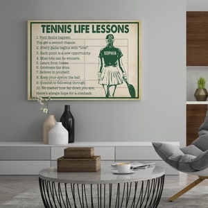 Personalized Canvas, Tennis Life Lessons Wall Art, Tennis Poster ...