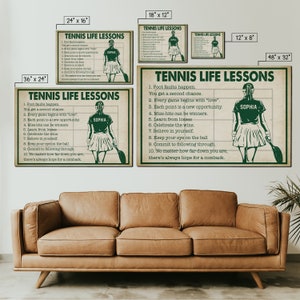 Personalized Canvas, Tennis Life Lessons Wall Art, Tennis Poster ...