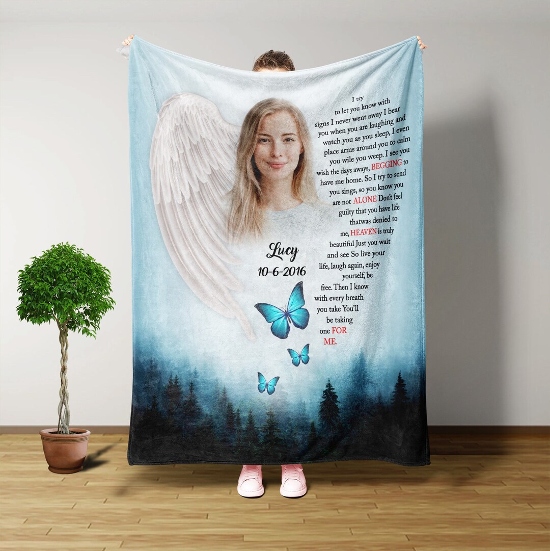 Custom Blanket, Throw Blanket, Sympathy Gifts for Loss of Loved One ...