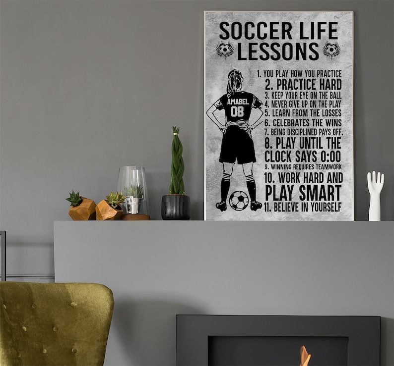 Personalized Soccer Life Lessons Canvas Custom Soccer Poster - Etsy