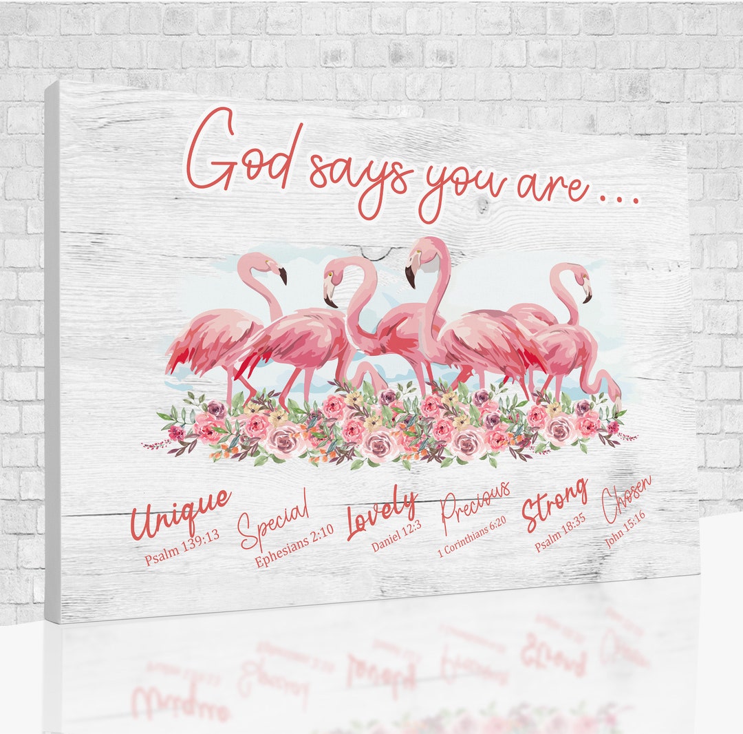 God Says You Are Canvas, Flamingo Poster, Gift Ideas for Flamingo's ...