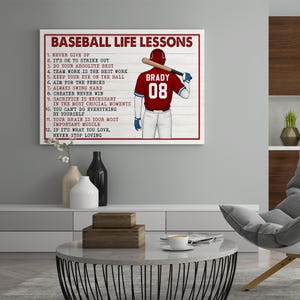 Personalized Canvas, Baseball Life Lessons Canvas, Baseball Wall Decor ...