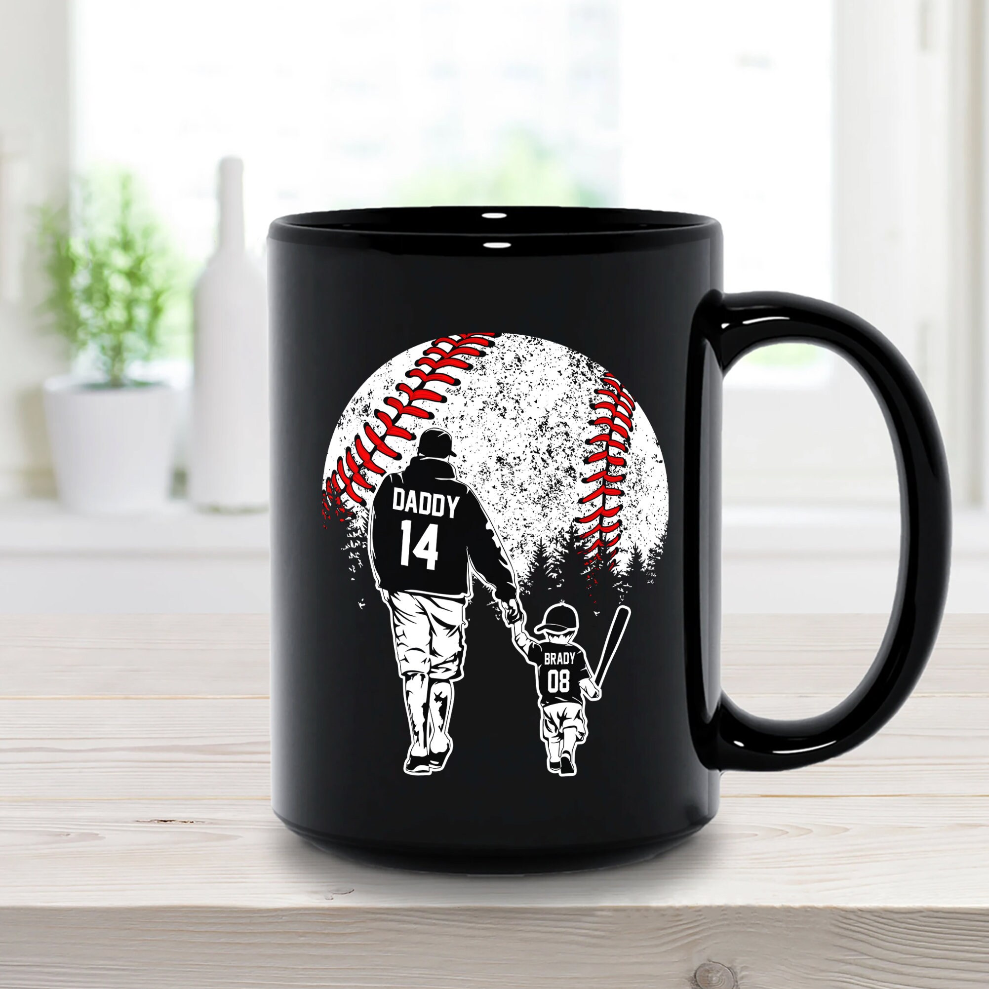 Baseball Mug, Personalized Baseball Gifts, Dad and Son Mug, Coffee Mug ...