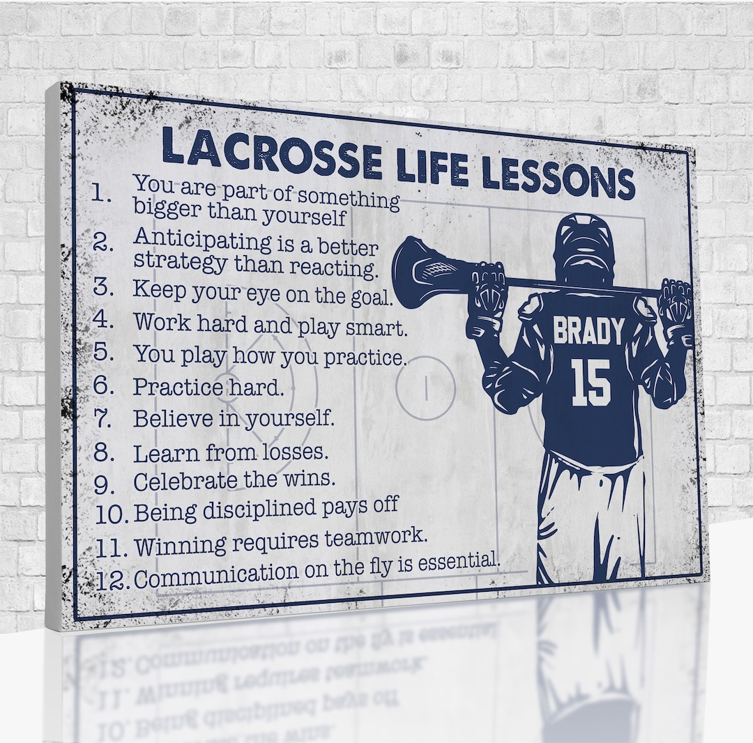Lacrosse Life Lessons Canvas, Custom Lacrosse Poster, Sport Wall Art ...