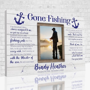 Personalized Photo Canvas, Gone Fishing Poster, Fishing Lover Gifts ...