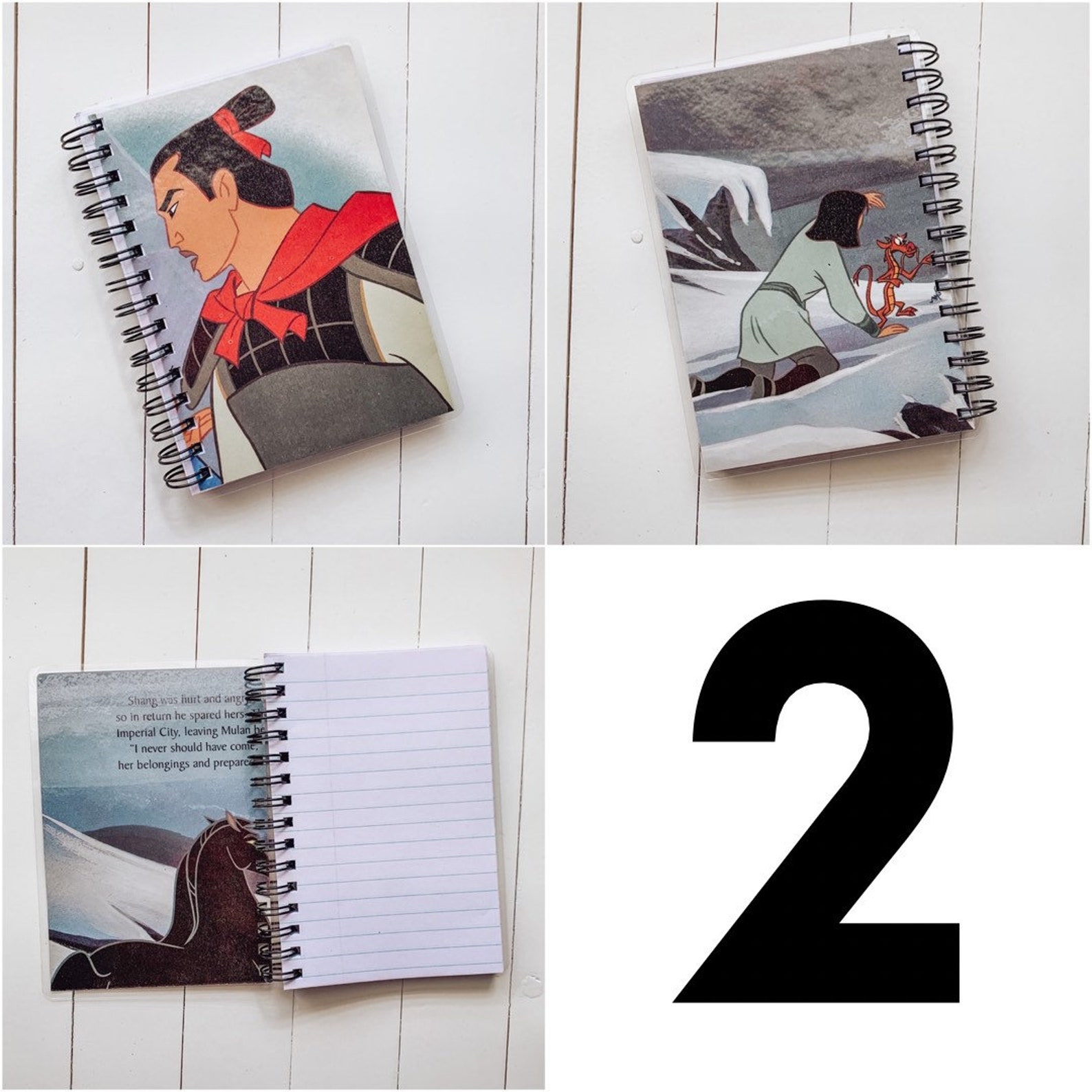 Mulan Mini Notepad Recycled Book Page Spiral Notebook - Etsy Canada
