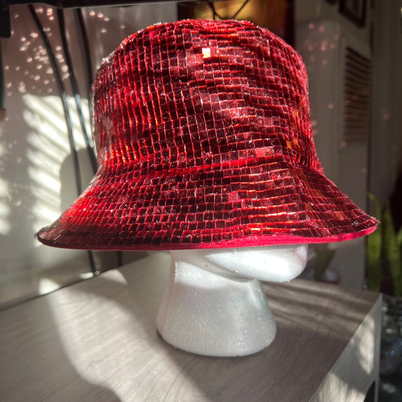 Red Disco Bucket Hat - Etsy