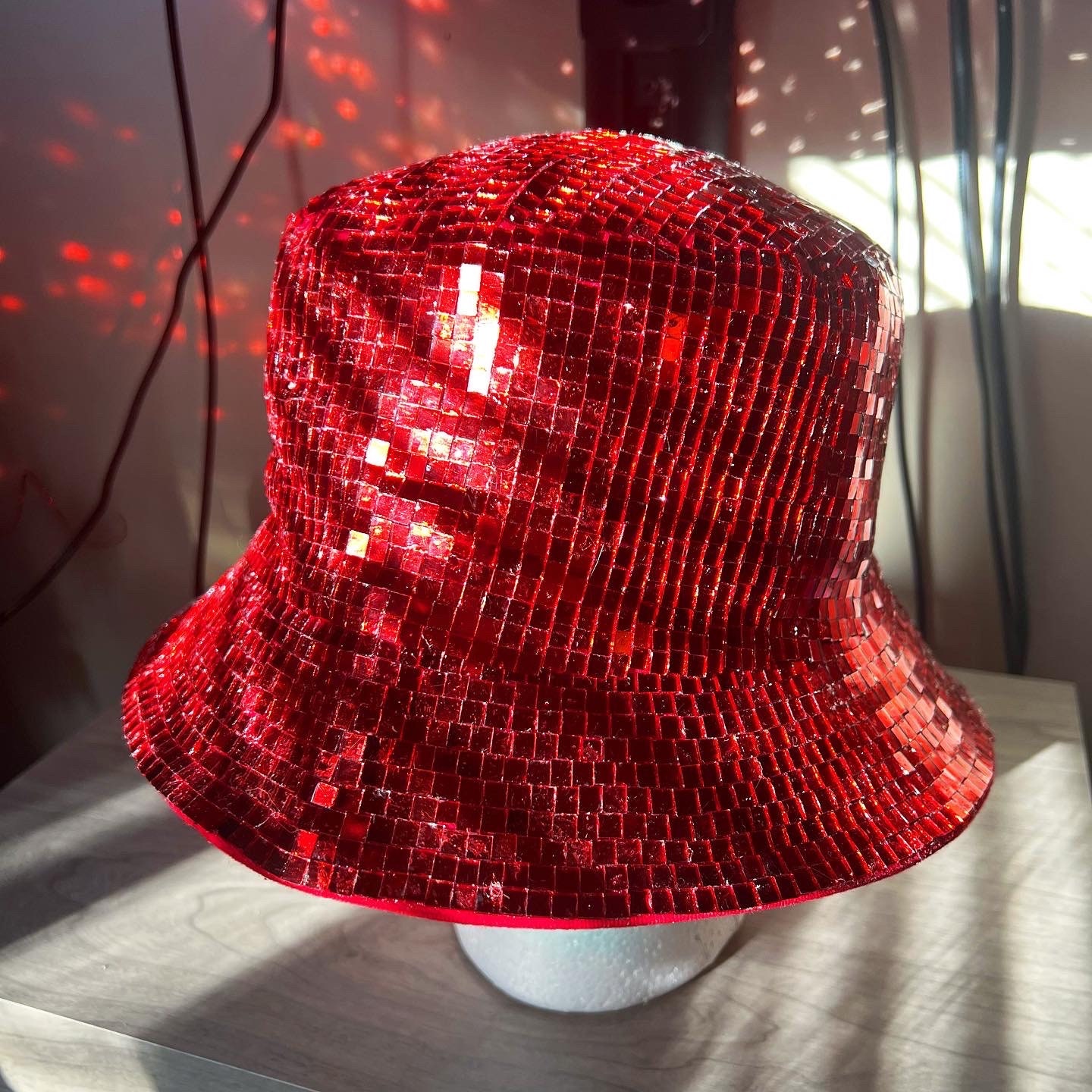 Red Disco Bucket Hat - Etsy