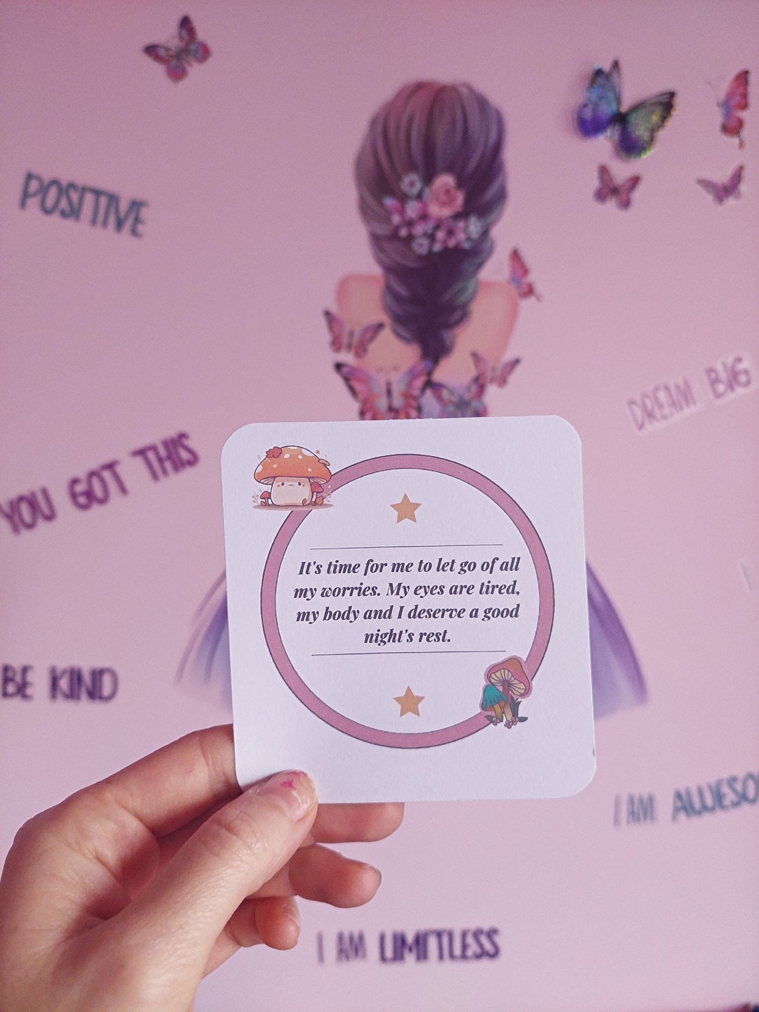 Bed Time Affirmations Night Mantras Worry Kids Shy Kids - Etsy
