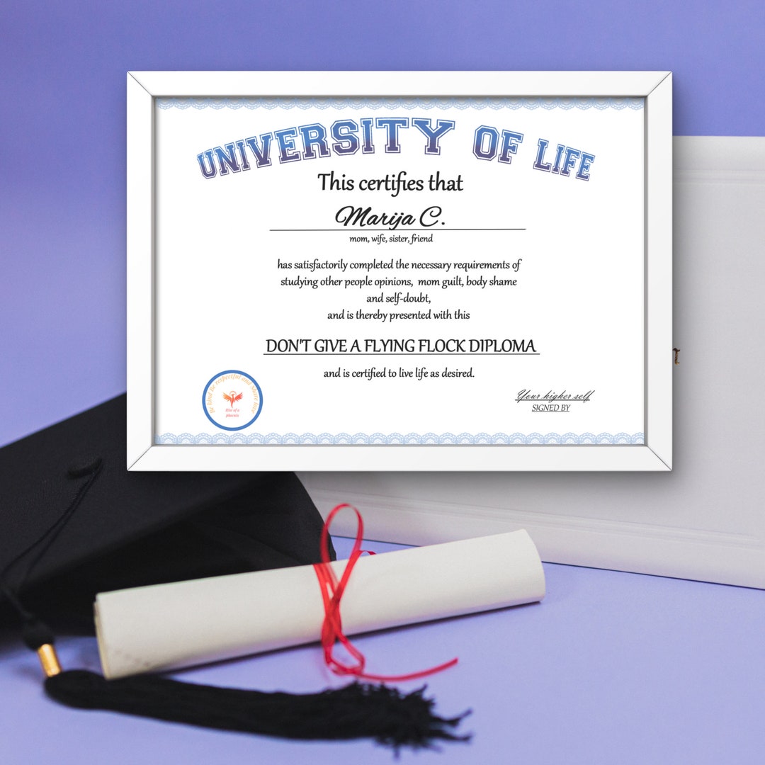 Personalized Life Diploma, Funny Diploma, Diploma Wall Print ...