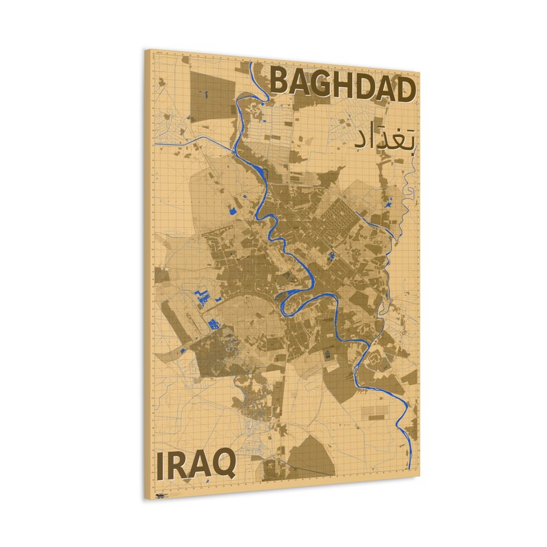 Baghdad - Desert Camo - Canvas Map - Etsy