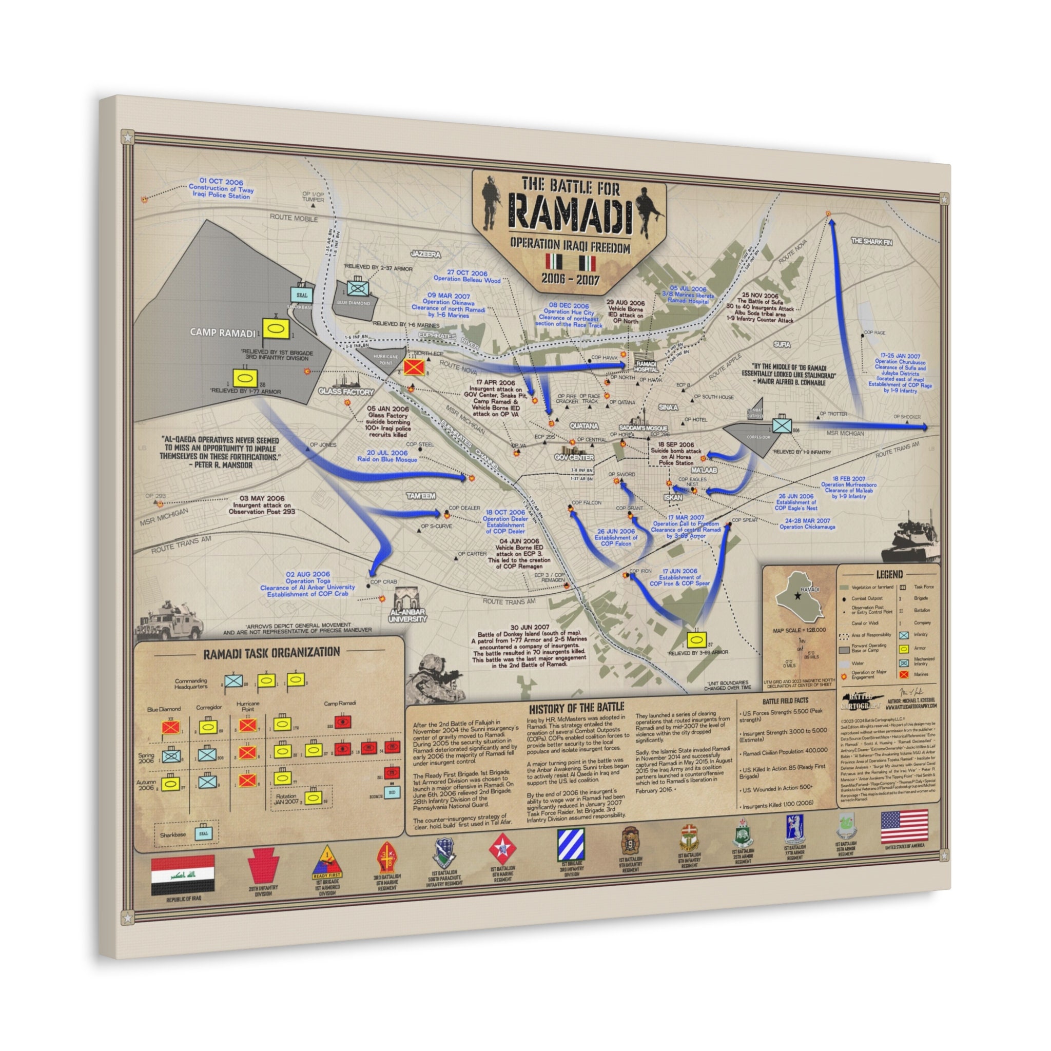 2006-2007 Battle of Ramadi - Canvas Map - Etsy
