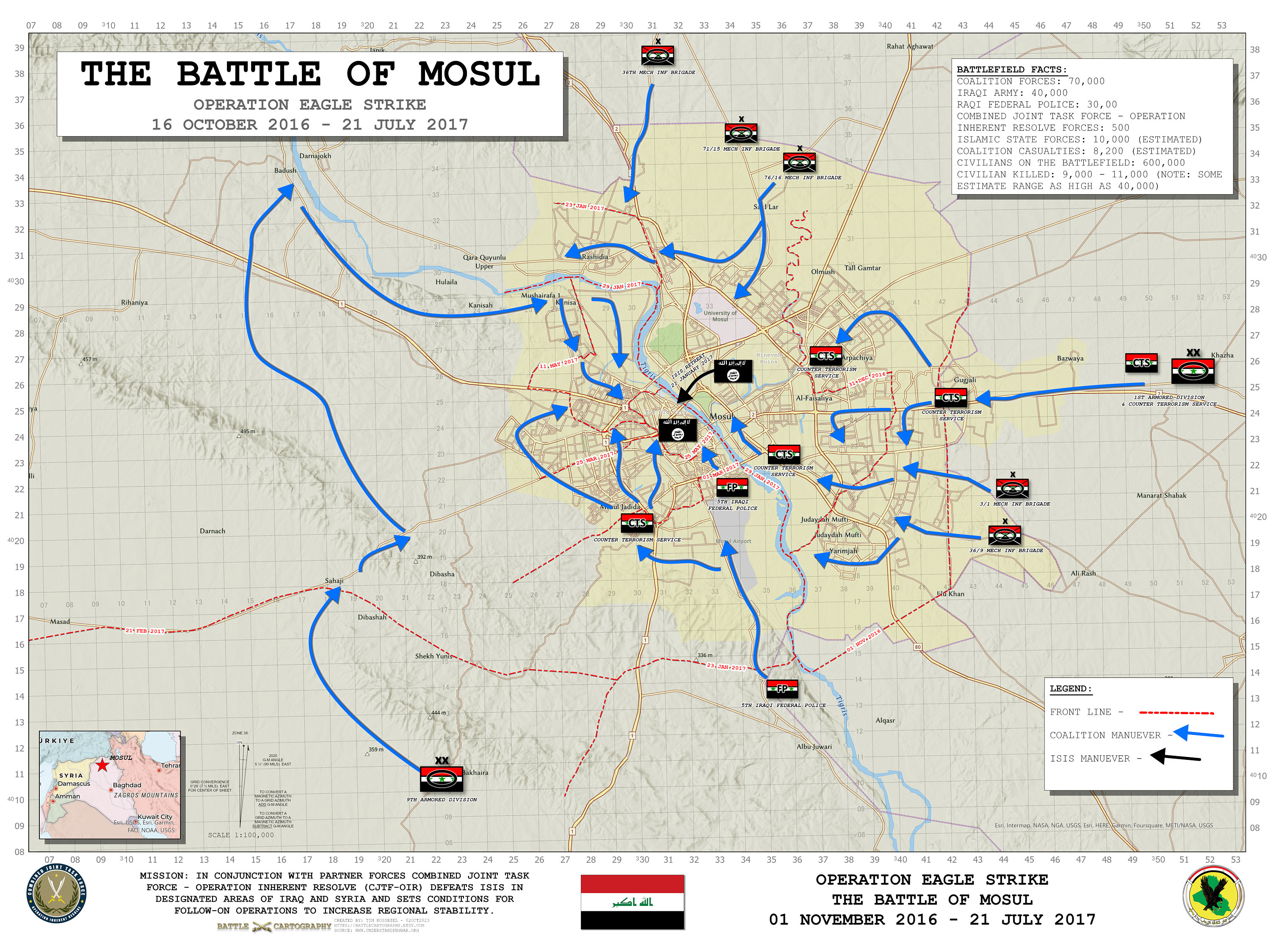 The Battle of Mosul (2017) Map