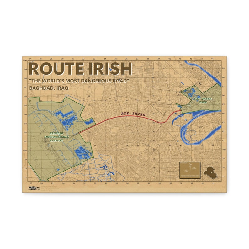 Route Irish - Iraq - Desert Camo - Canvas Map - Etsy