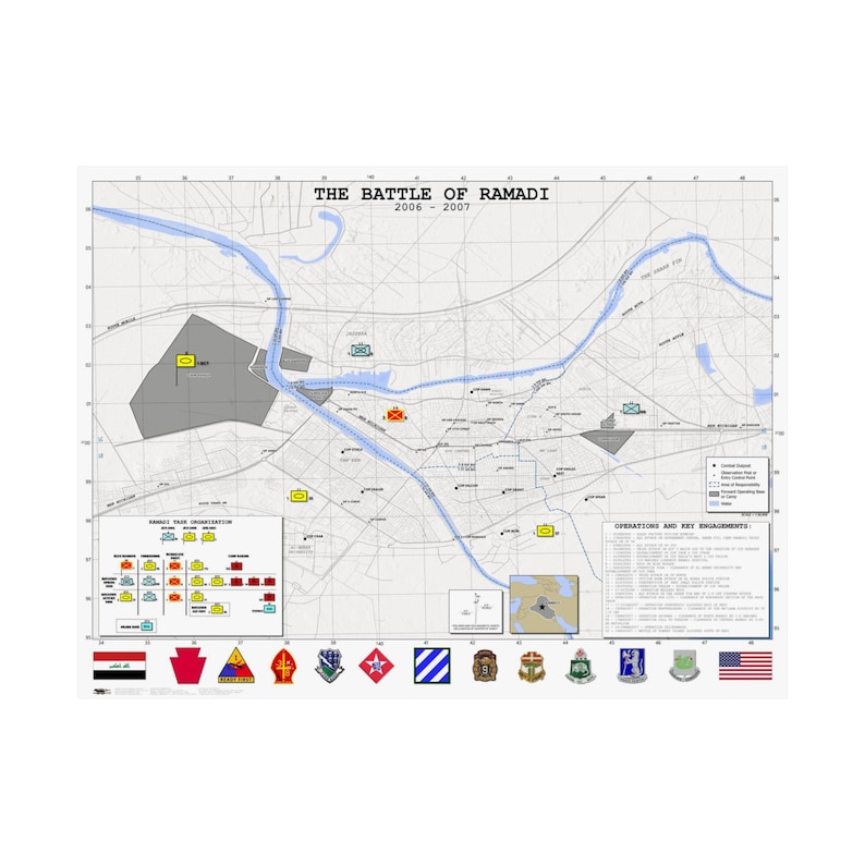 Battle of Ramadi 2006-2007 Map Matte Poster - Etsy