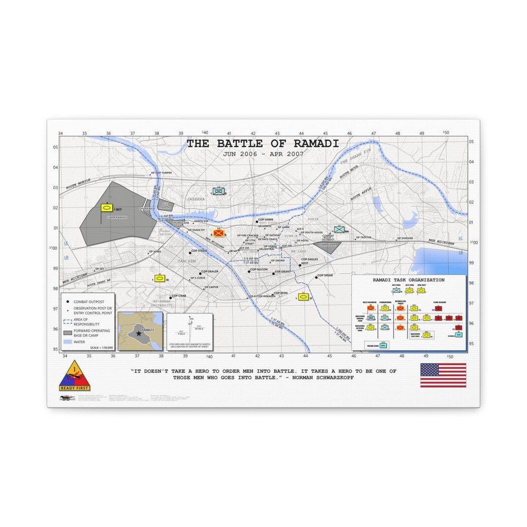 2006-2007 Battle of Ramadi Canvas Map - Etsy