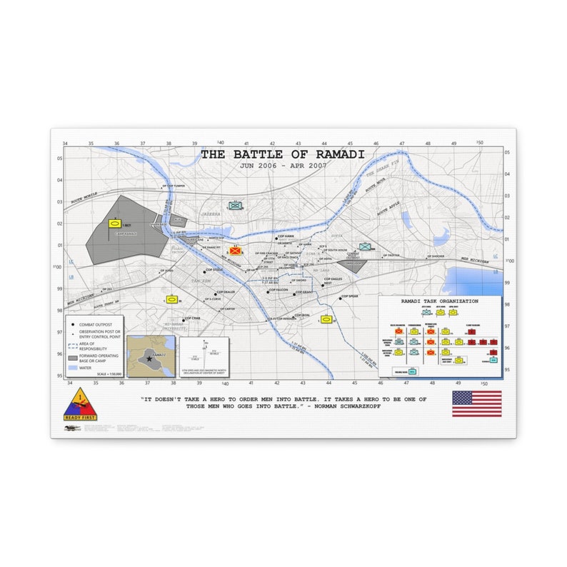 2006-2007 Battle of Ramadi Canvas Map - Etsy