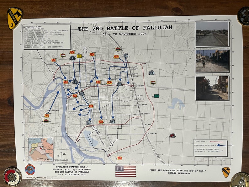 The 2nd Battle of Fallujah Map Local Print - Etsy