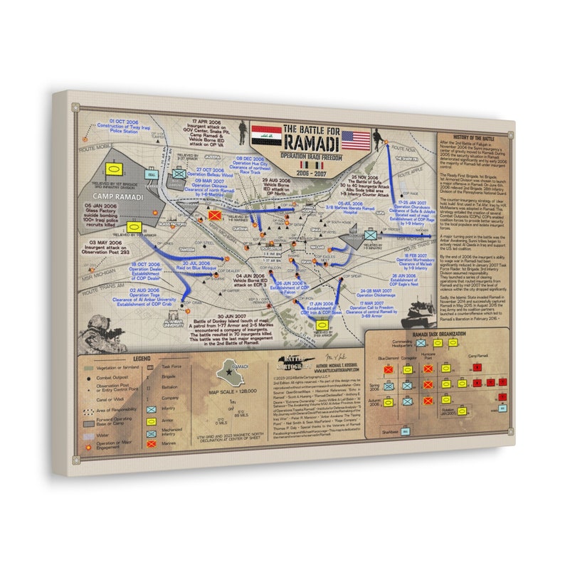 2006-2007 Battle of Ramadi - Canvas Map - Etsy