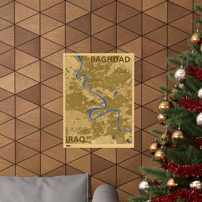 Baghdad - 1:50K Desert Camo Map - Matte Poster - Etsy