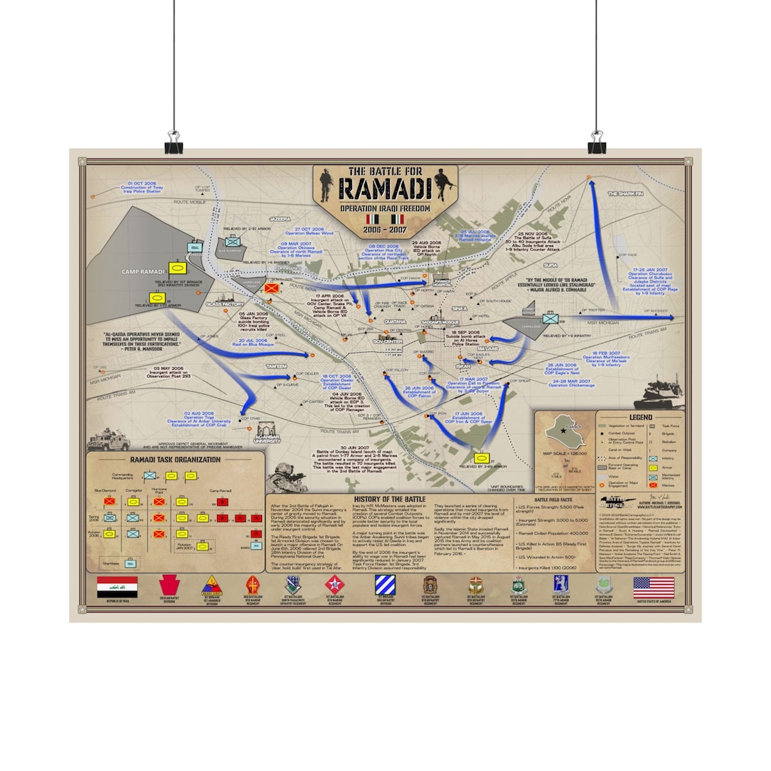 Battle of Ramadi 2006-2007 - Map - Matte Paper Print - Etsy