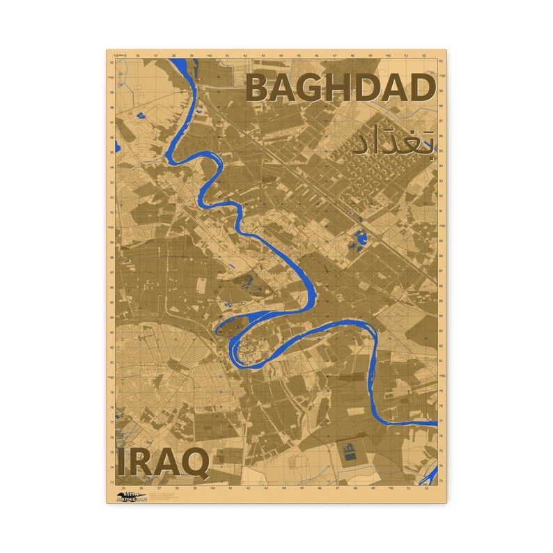 Baghdad - Desert Camo - Canvas Map - Etsy