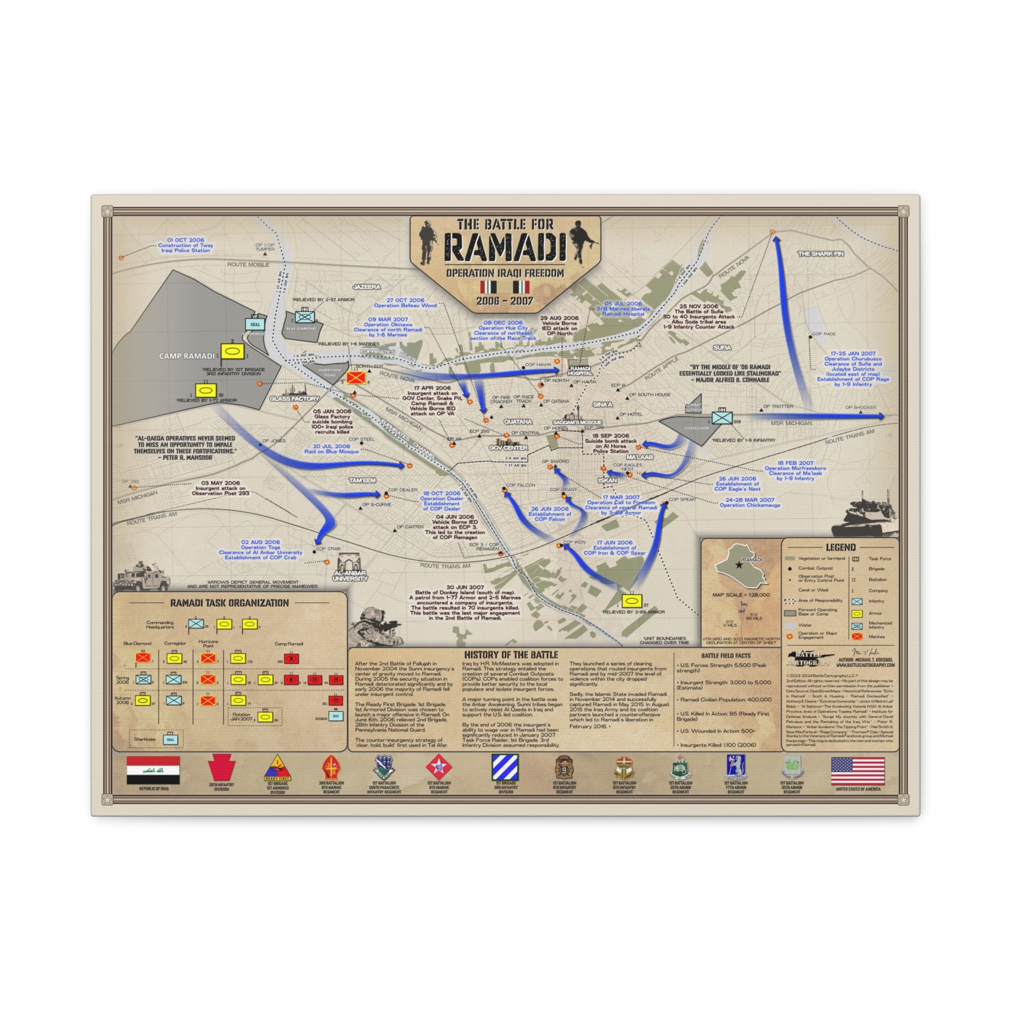 2006-2007 Battle of Ramadi - Canvas Map - Etsy