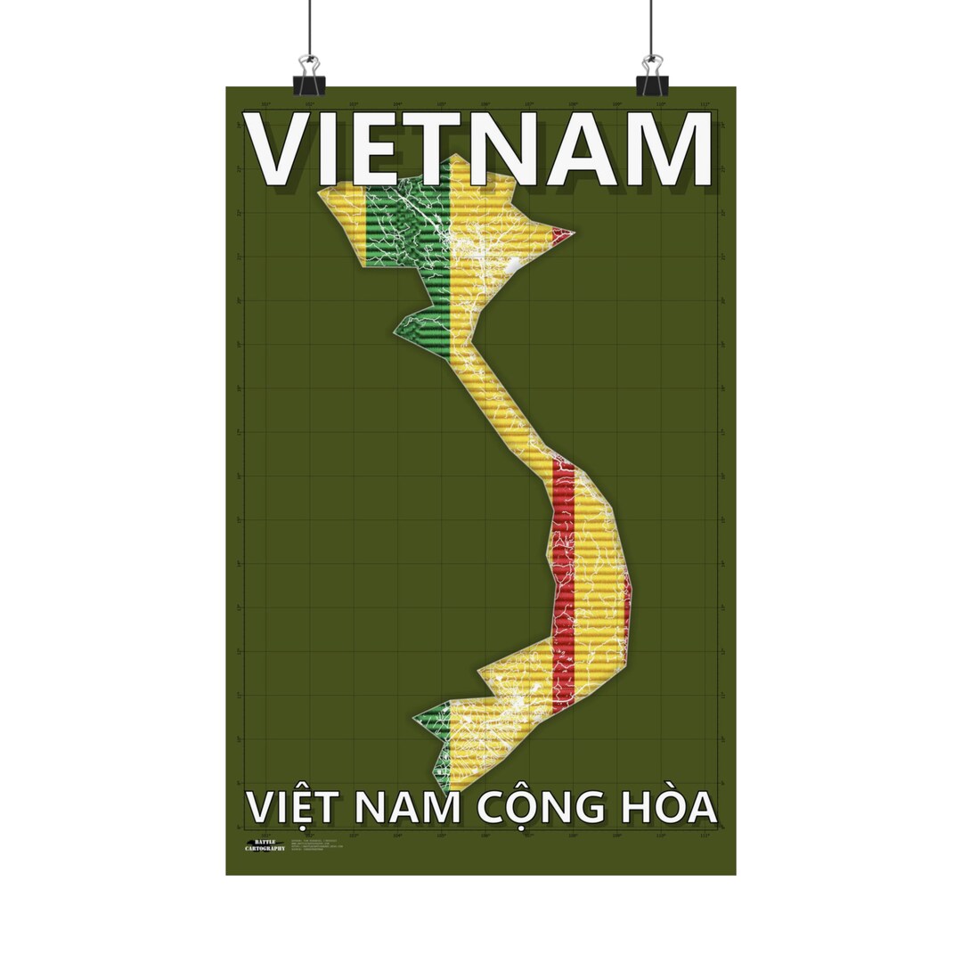 Vietnam Campaign Ribbon Map - Matte Poster - Etsy