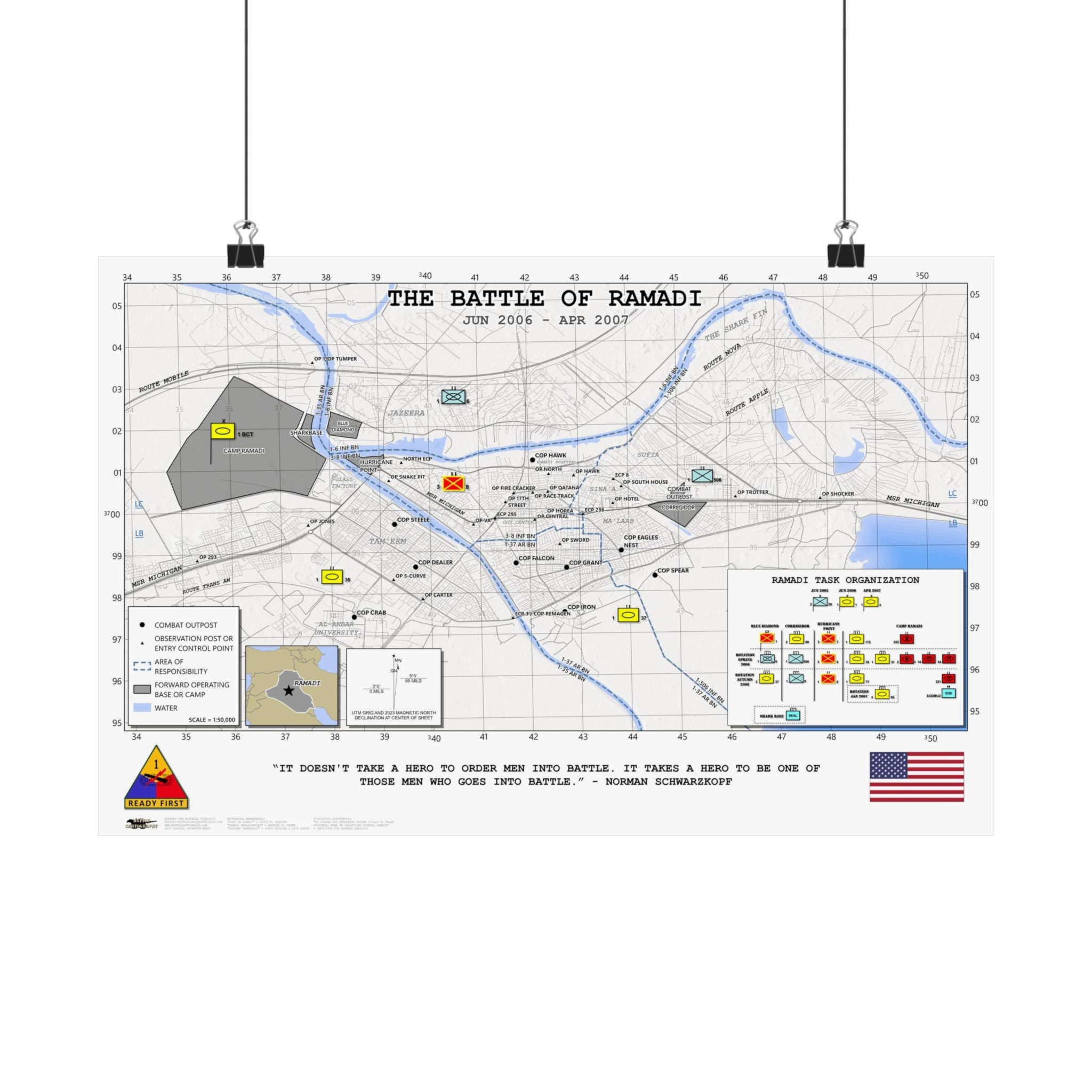 Battle of Ramadi 2006-2007 Map Matte Poster - Etsy