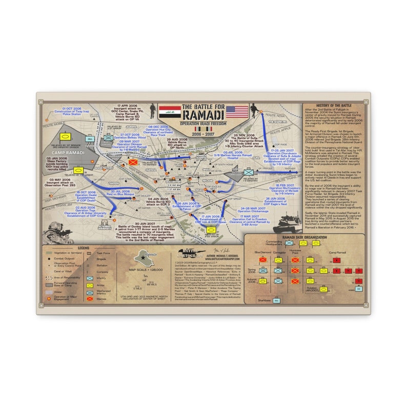 2006-2007 Battle of Ramadi - Canvas Map - Etsy