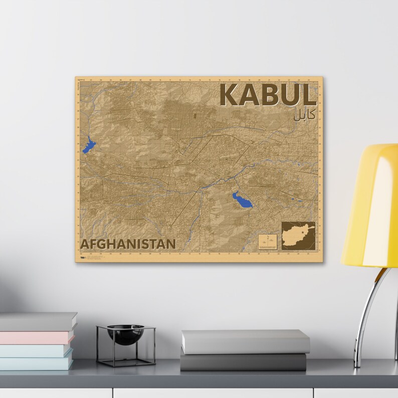 Kabul - Desert Camo - Canvas Map - Etsy