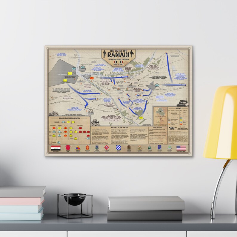 2006-2007 Battle of Ramadi - Canvas Map - Etsy
