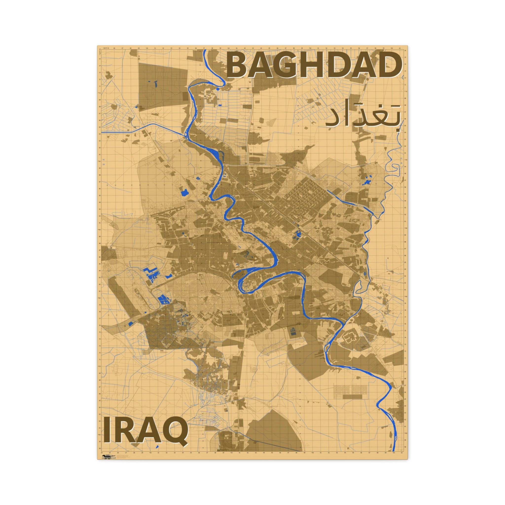 Baghdad - Desert Camo - Canvas Map - Etsy