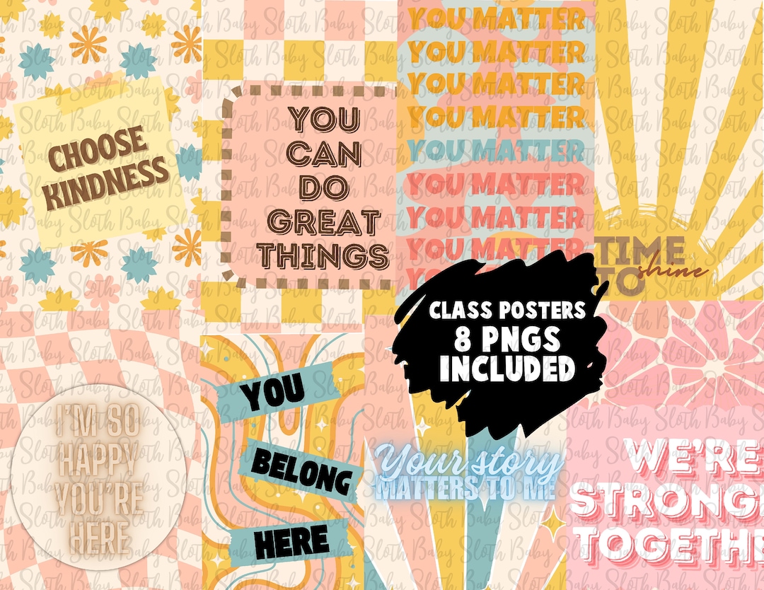 Retro Inspirational Messages Pastel Colors Classroom Posters Decor ...