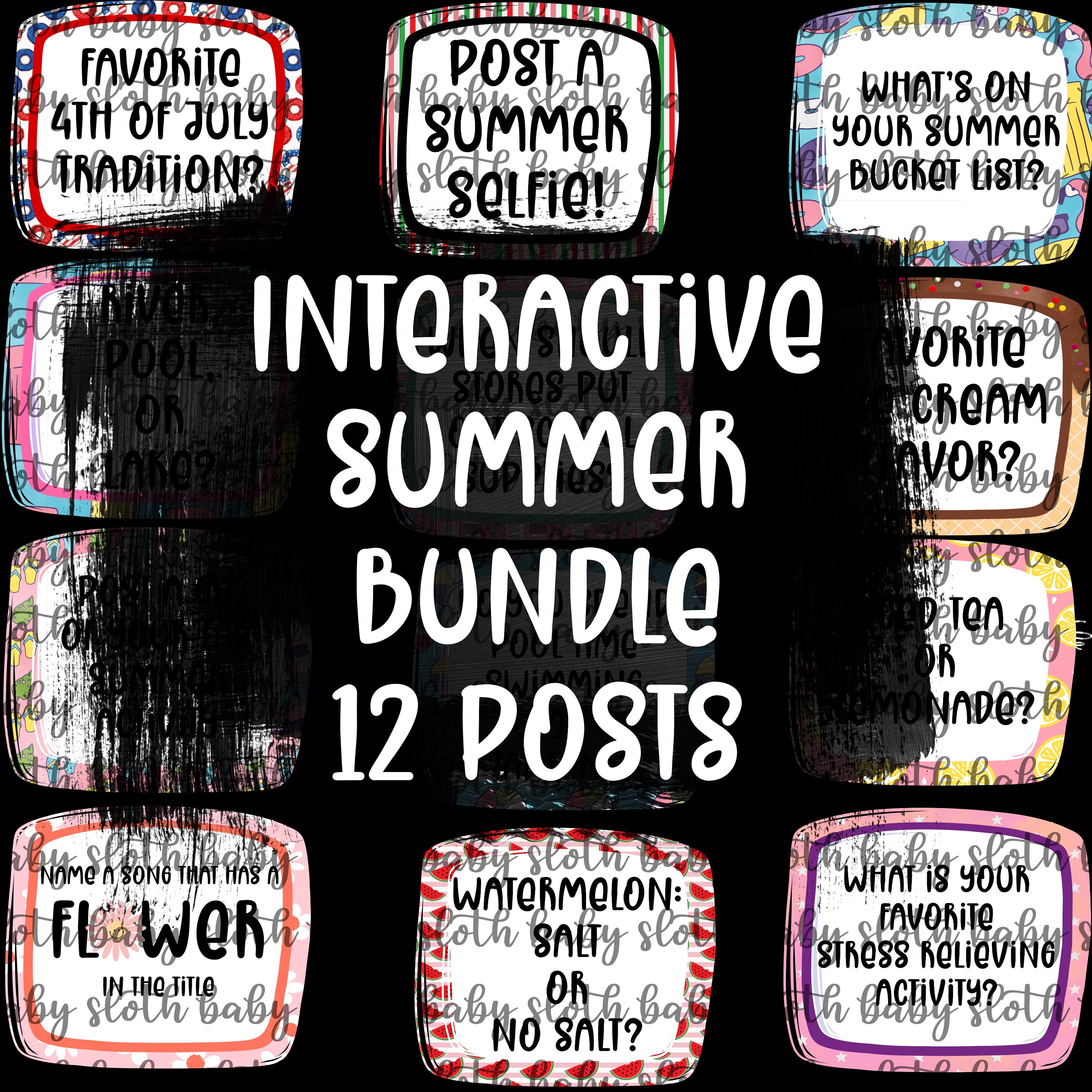 Summer Themed Social Media Group Interactive Engagement Posts Digital ...