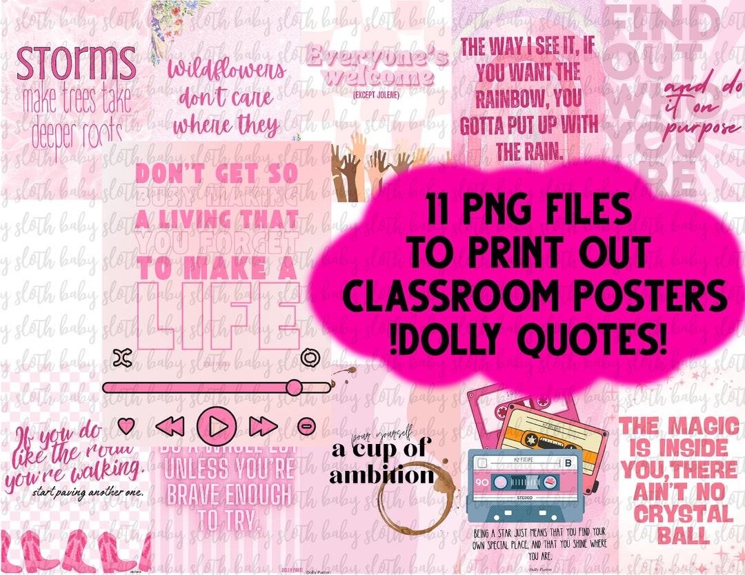 Pink Cowgirl Inspirational Quotes High School Classroom Decor Digital ...