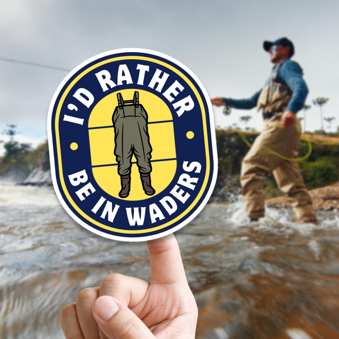 Fly Fishing Stickers - Waders Vinyl Decal, Gift, Lake, River, Stream ...
