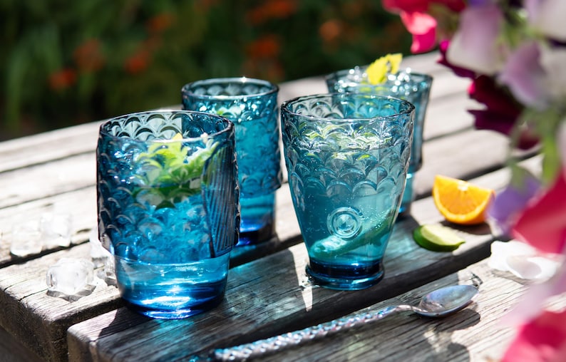 The Koi Fish Stackable Glassware Set of 4 | Cocktail Water Drinking Sea ...