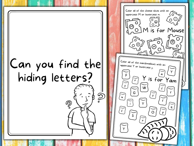 Alphabet Activity Book, Find the Letter - 27 Pages - Etsy