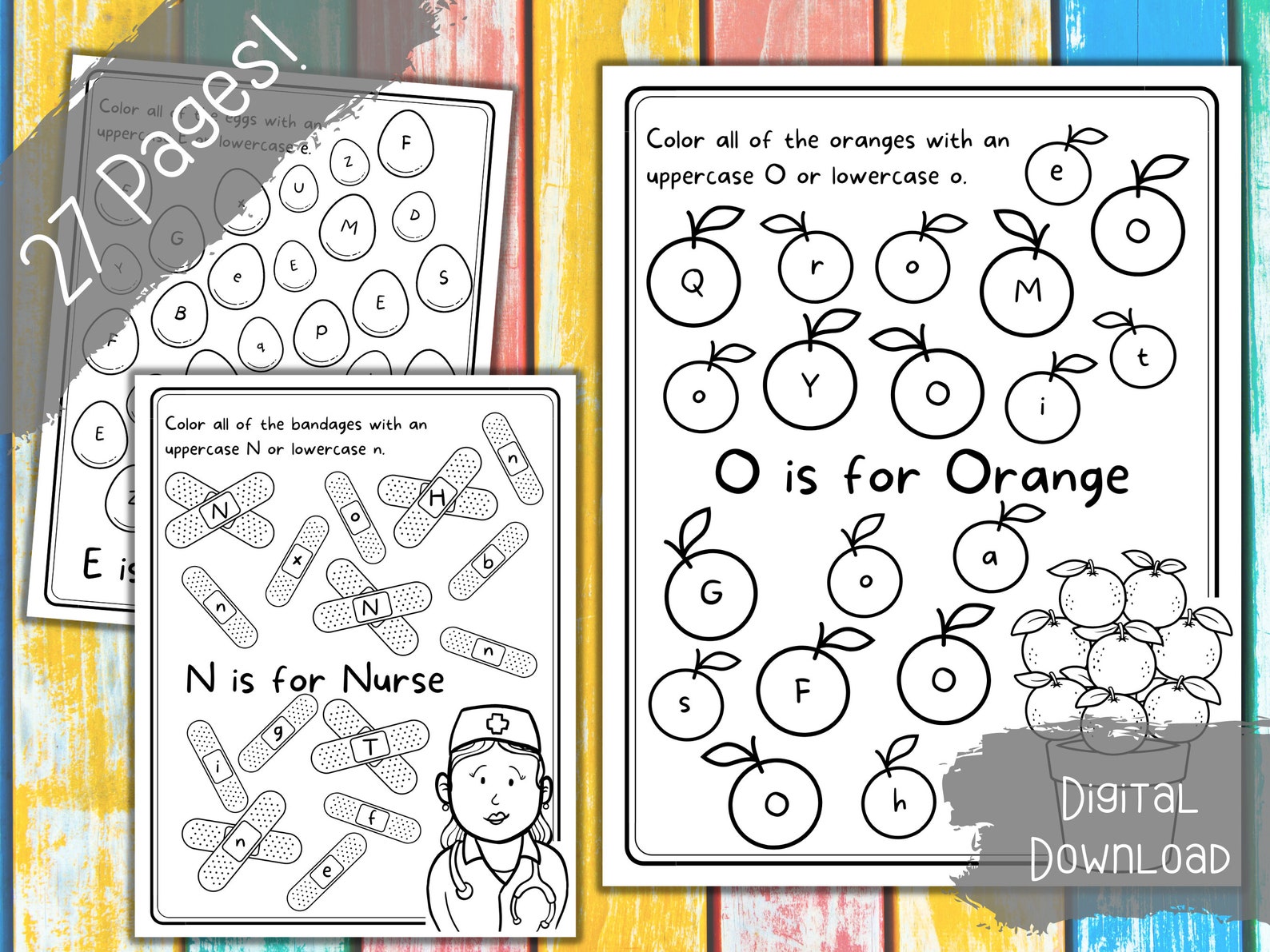 Alphabet Activity Book, Find the Letter - 27 Pages - Etsy