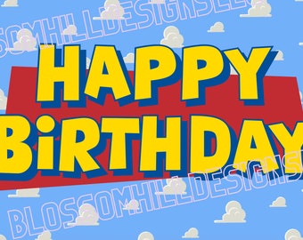 Toy Story Happy Birthday Printable Banner - Etsy