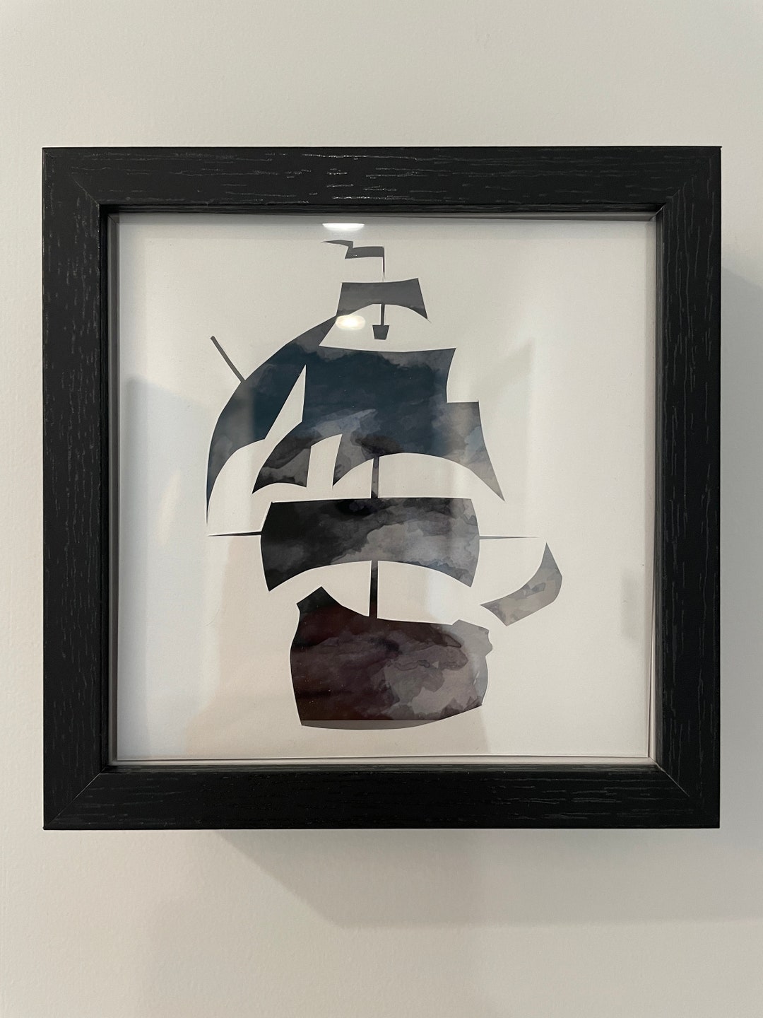 Pirate Ship Original Watercolor Papercut 3D Shadowbox Art - Etsy