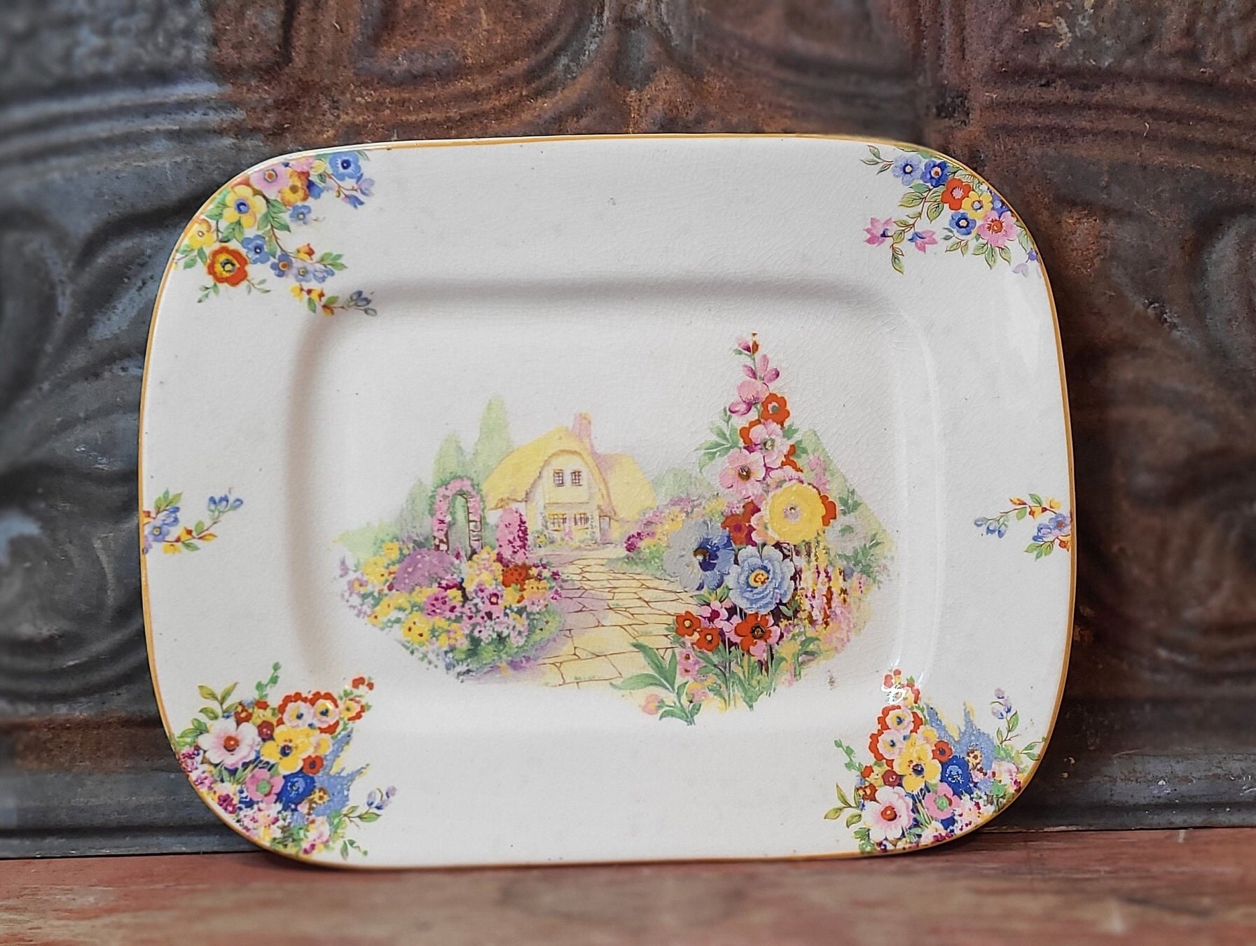Home & Living Garden Platter 10X8 Sandwich Platter Vintage Swinnertons ...