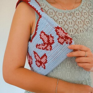 Crochet Bag Pattern - Crochet Purse Pattern - Crochet Butterfly Bag ...