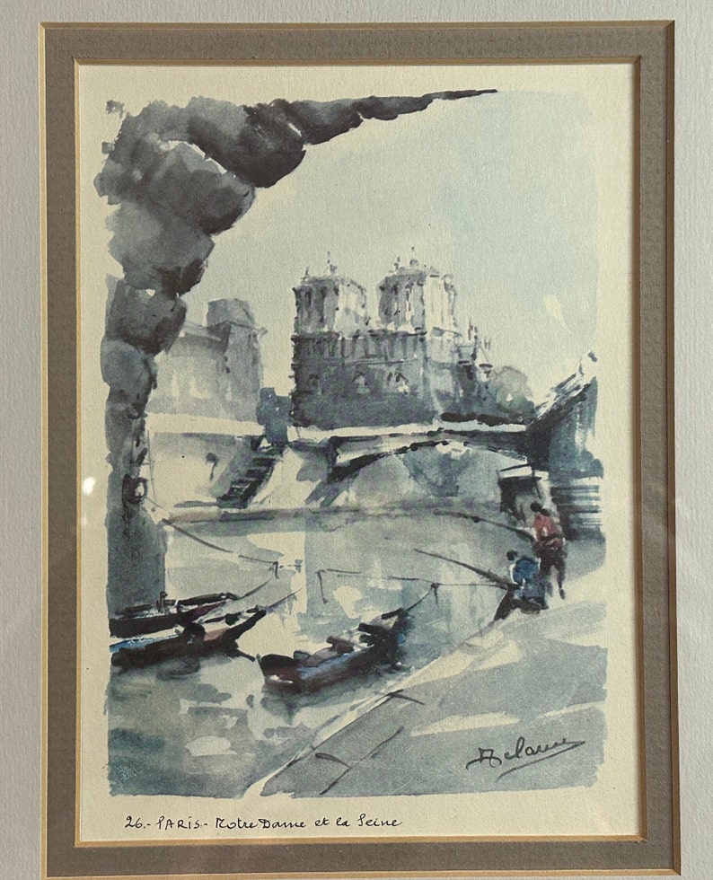 VTG. French Impressionist Lucien Delarue Watercolor Painting #26 Paris ...