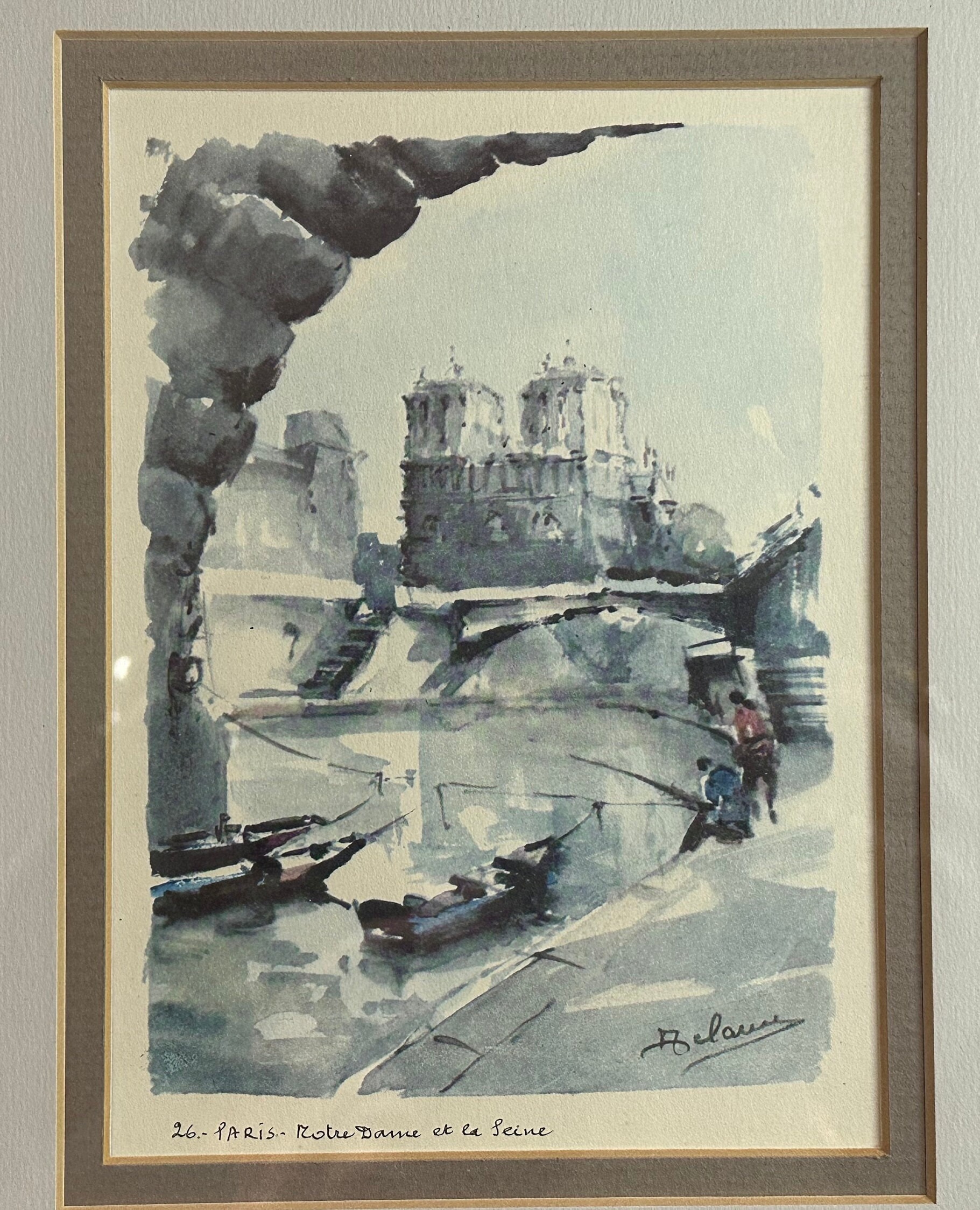 VTG. French Impressionist Lucien Delarue Watercolor Painting 26 Paris ...